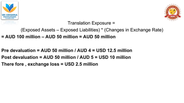 Types of foreign exchange exposure and calculation of exposure | PPT