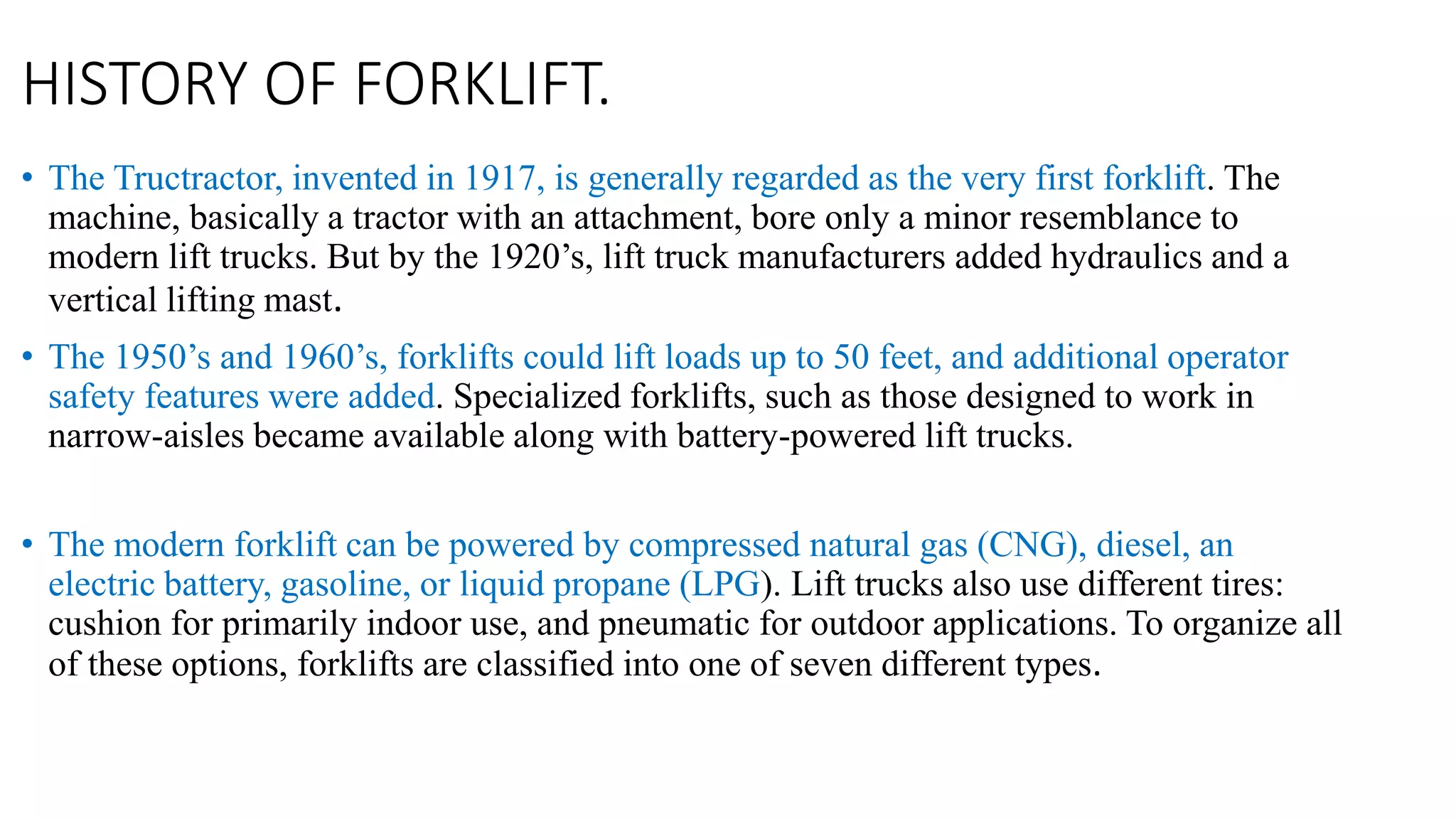 Types of forklifts | PPTX