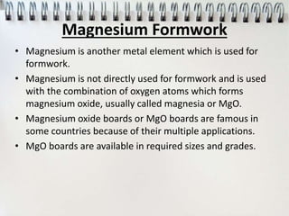 Types of formwork | PPTX