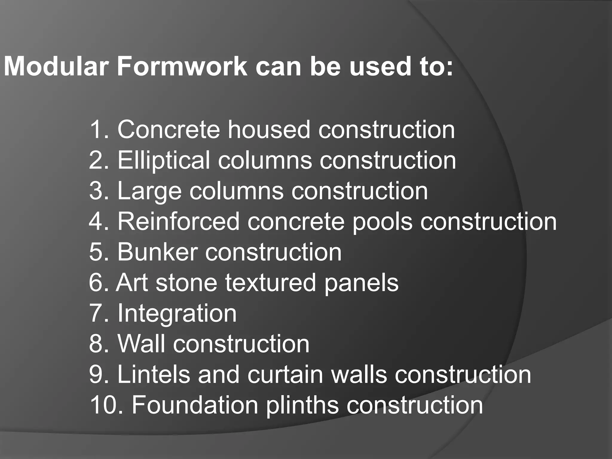 Types of modern construction formwork | PPTX