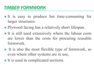 Types of Formwork, Construction & Materials.pptx