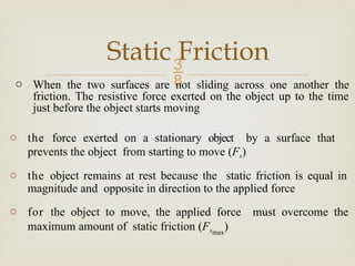Presentation on categorizes of Frictions | PPTX