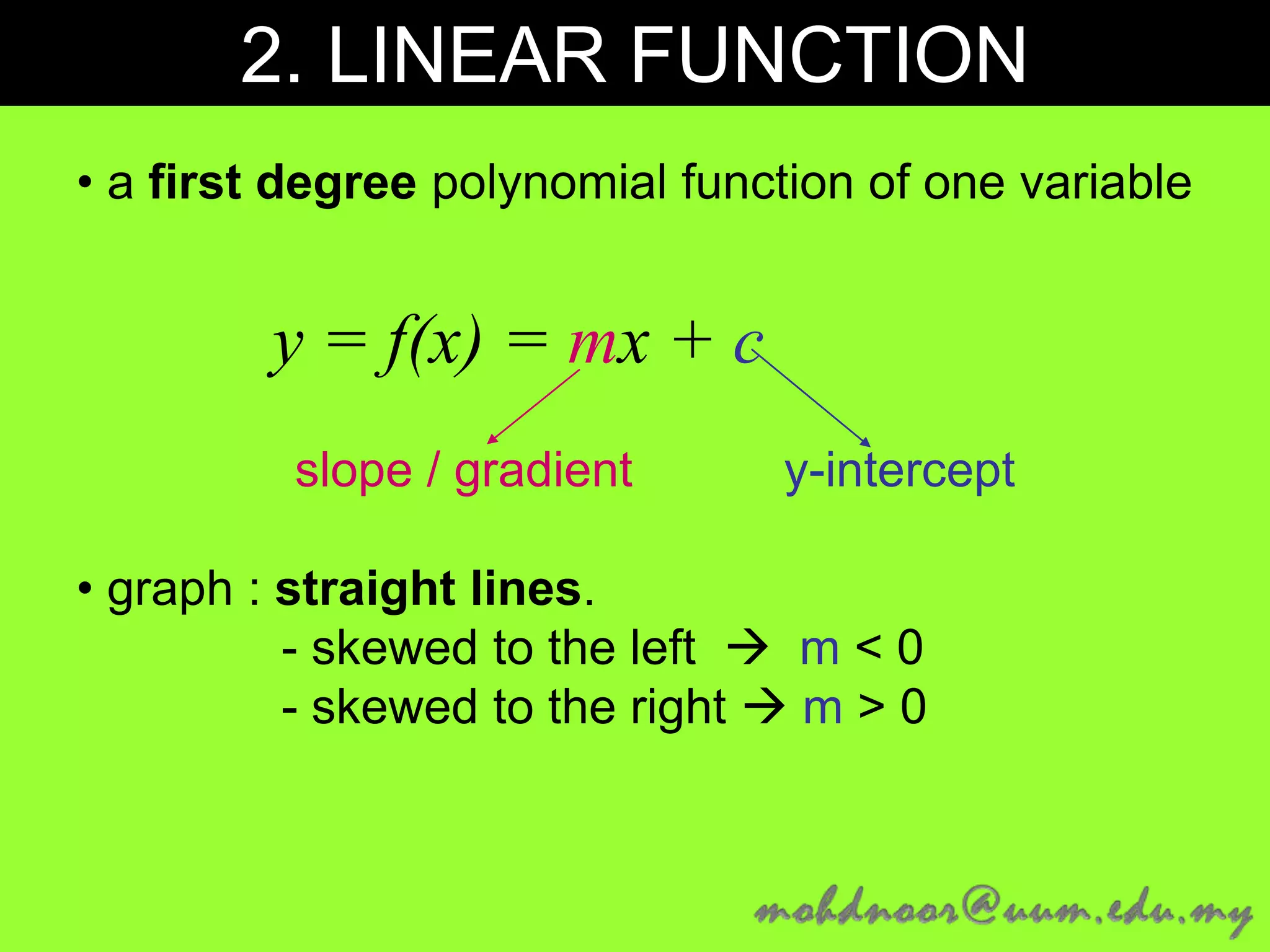 Types of functions and their domain & range - mohd noor | PPSX