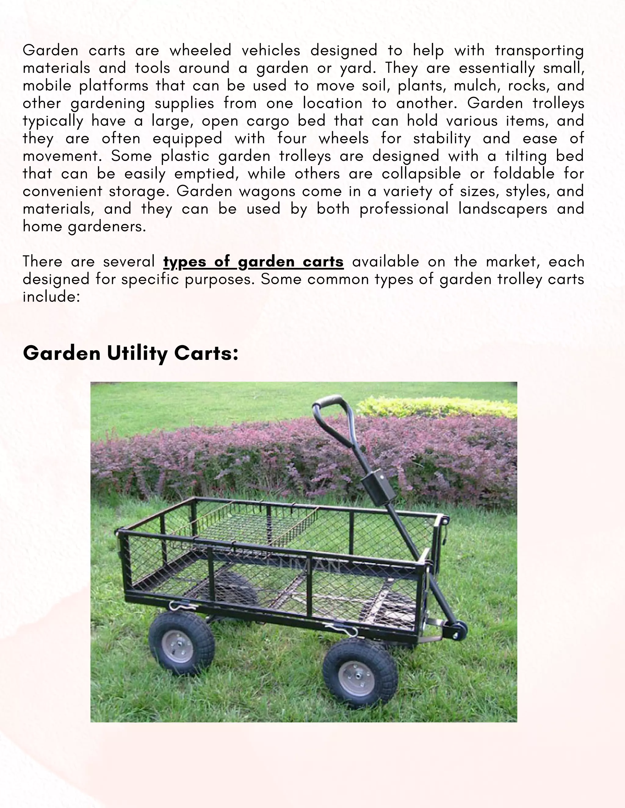 Types of Garden Carts - HR Sports | PDF