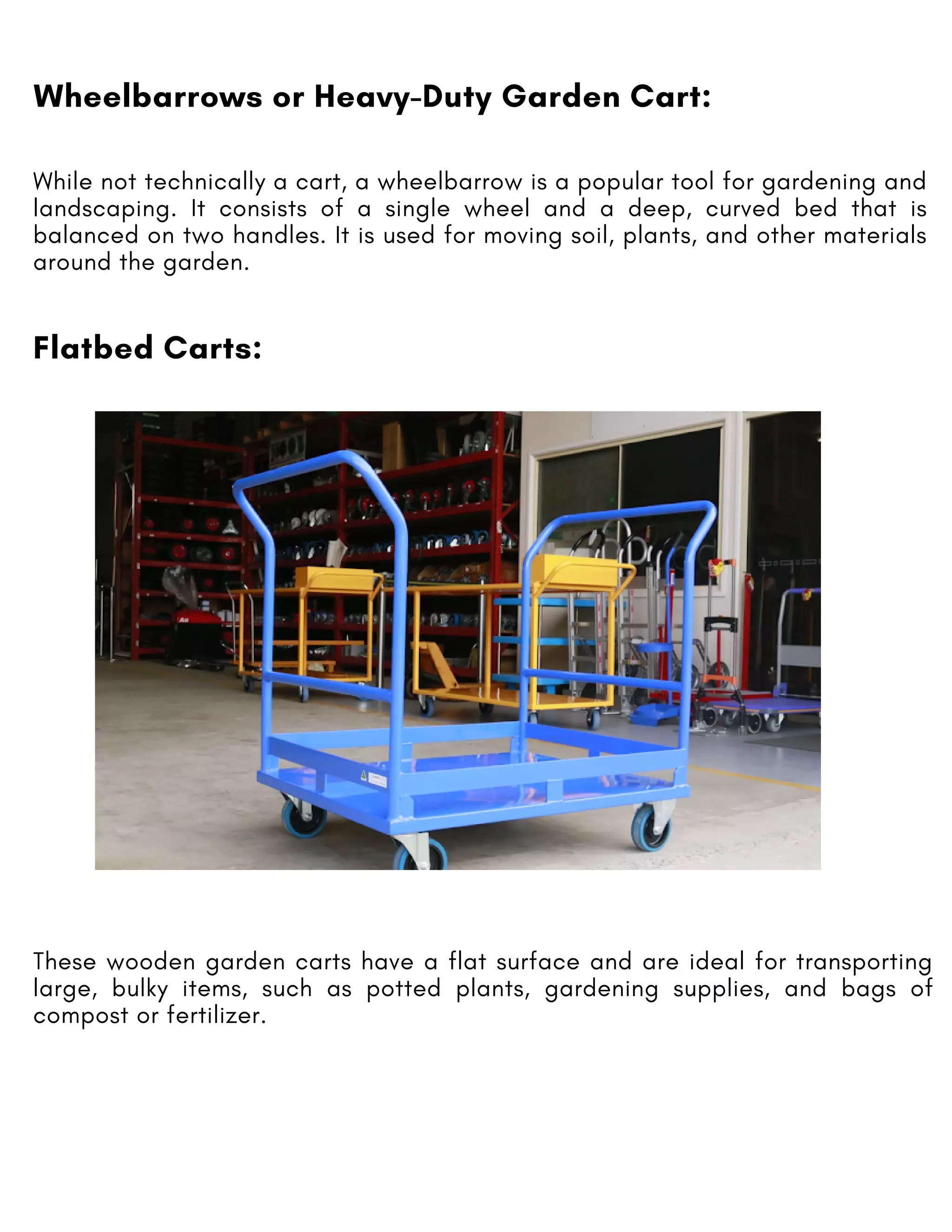 Types of Garden Carts - HR Sports | PDF