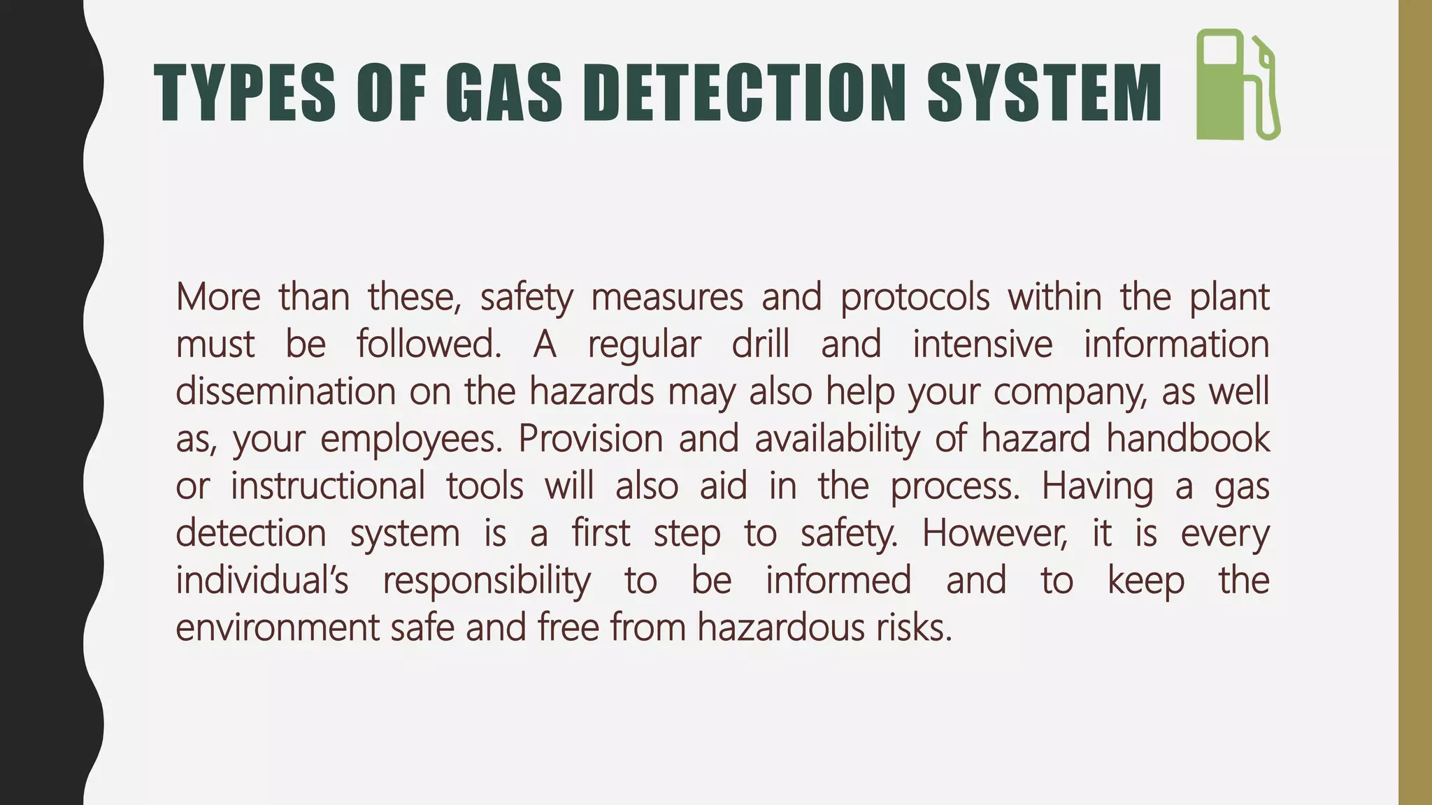 Types of gas detection system | PPTX