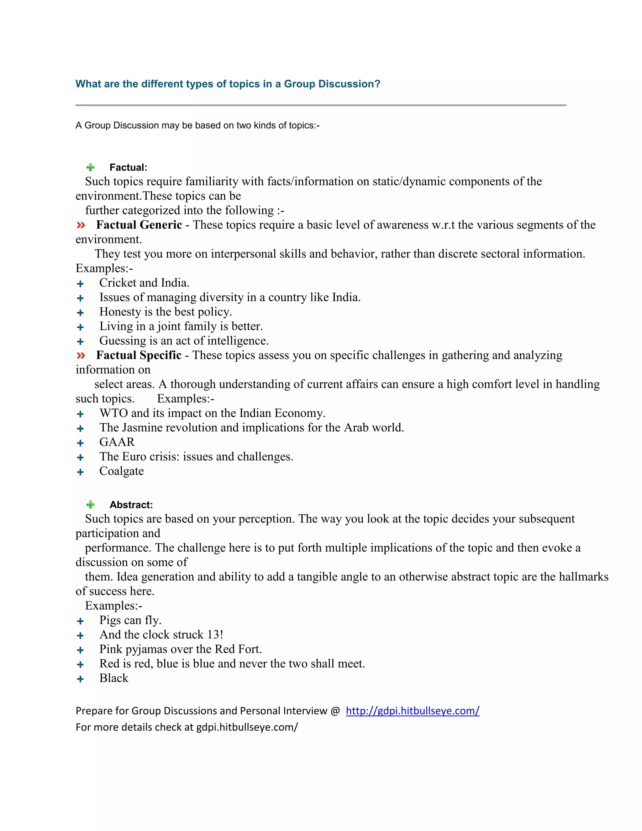Types of Group Discussion (GD) | DOCX
