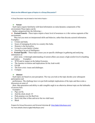 Types of Group Discussion (GD) | DOCX