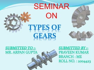 Types of gears | PPTX