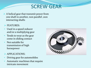 Types of gears | PPTX
