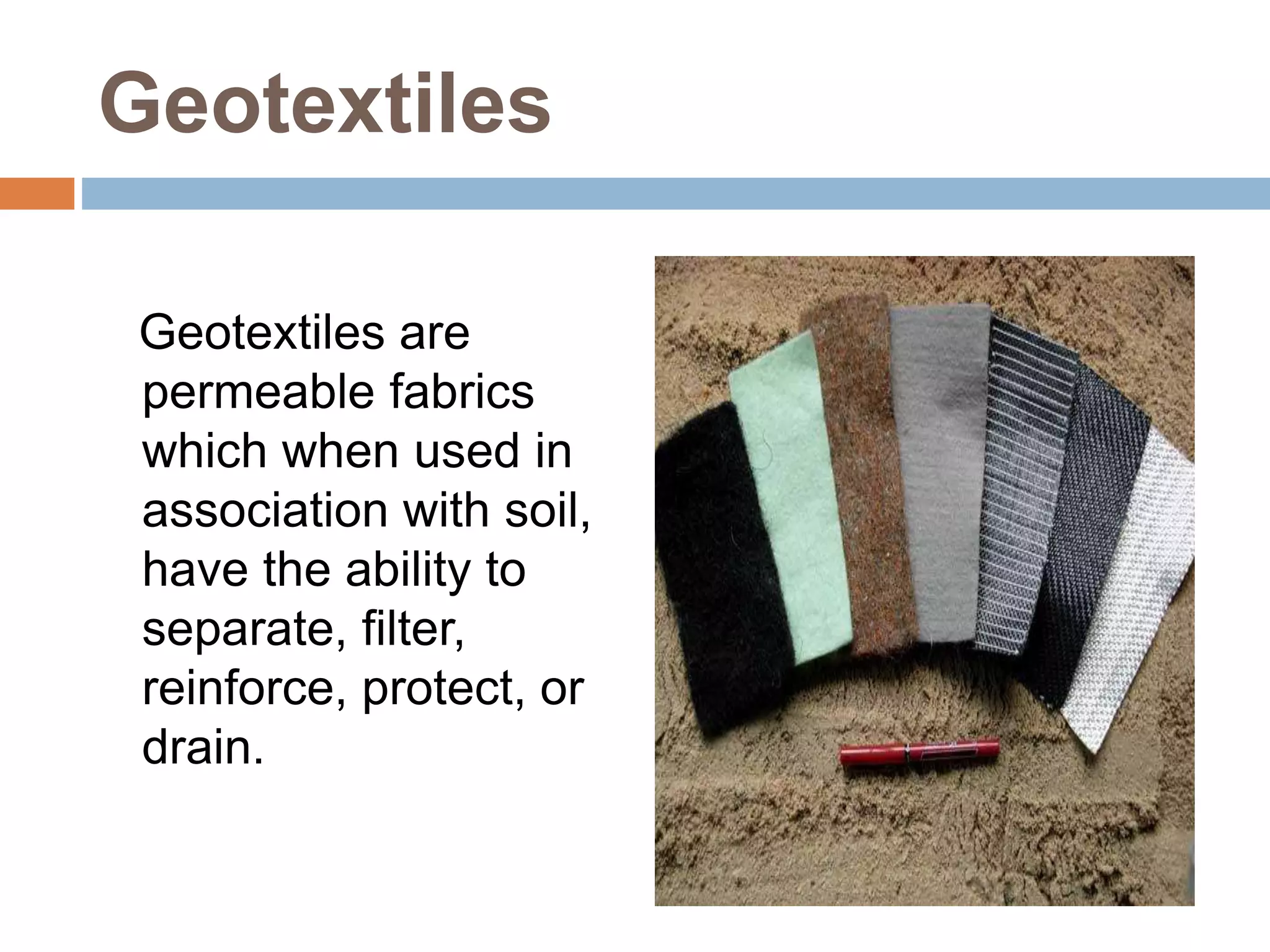 Types of geosynthetics | PPTX