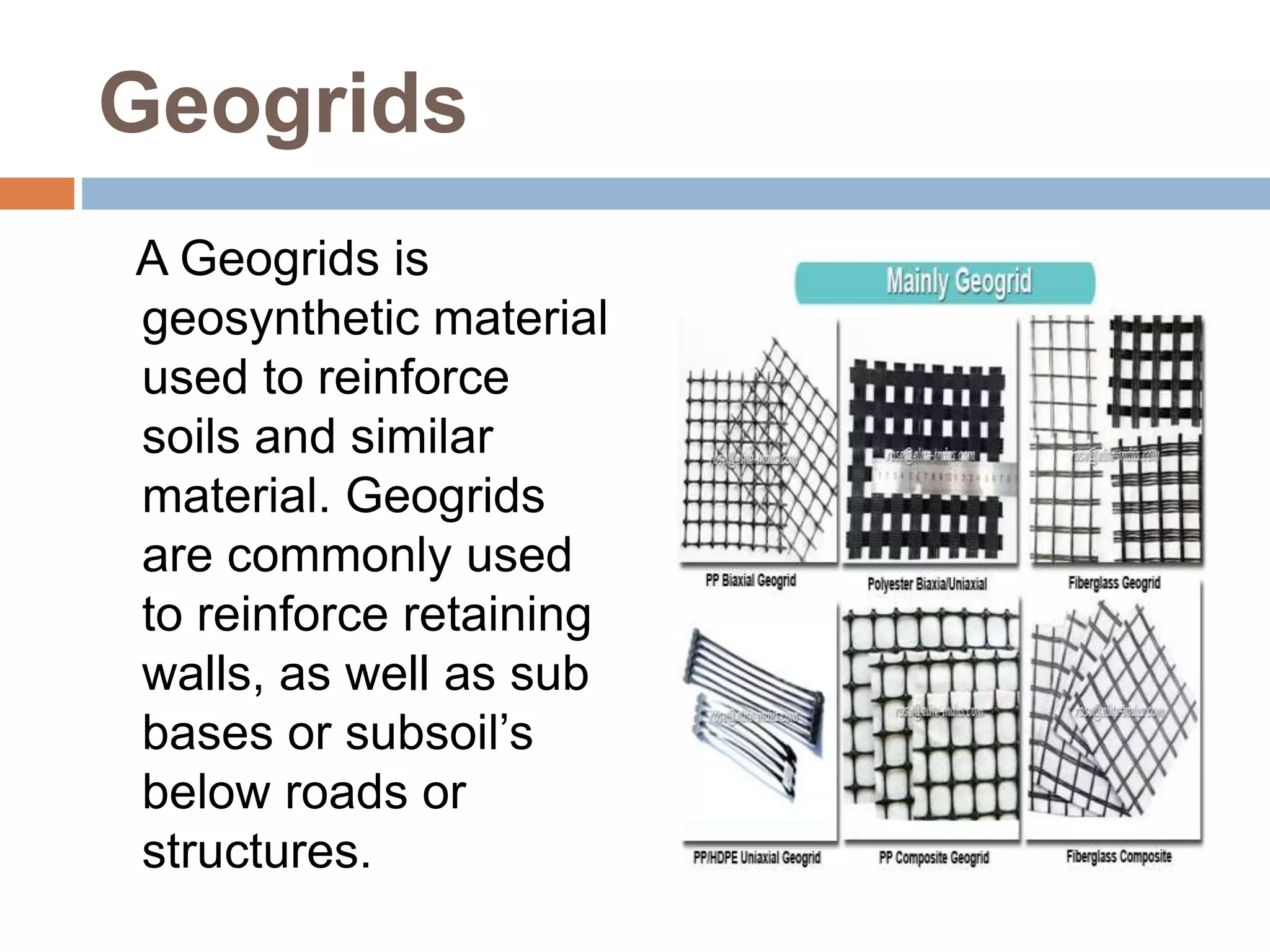 Types of geosynthetics | PPTX