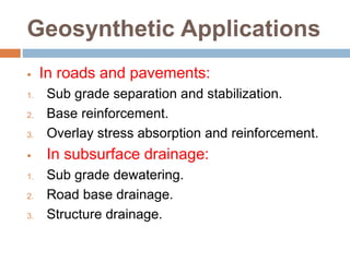 Types of geosynthetics | PPTX