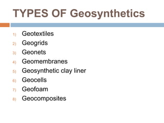 Types of geosynthetics | PPTX