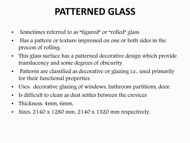Types Of Glass Ppt