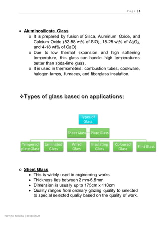 Types of glasses | Ceramics and Glasses | Material Science and ...
