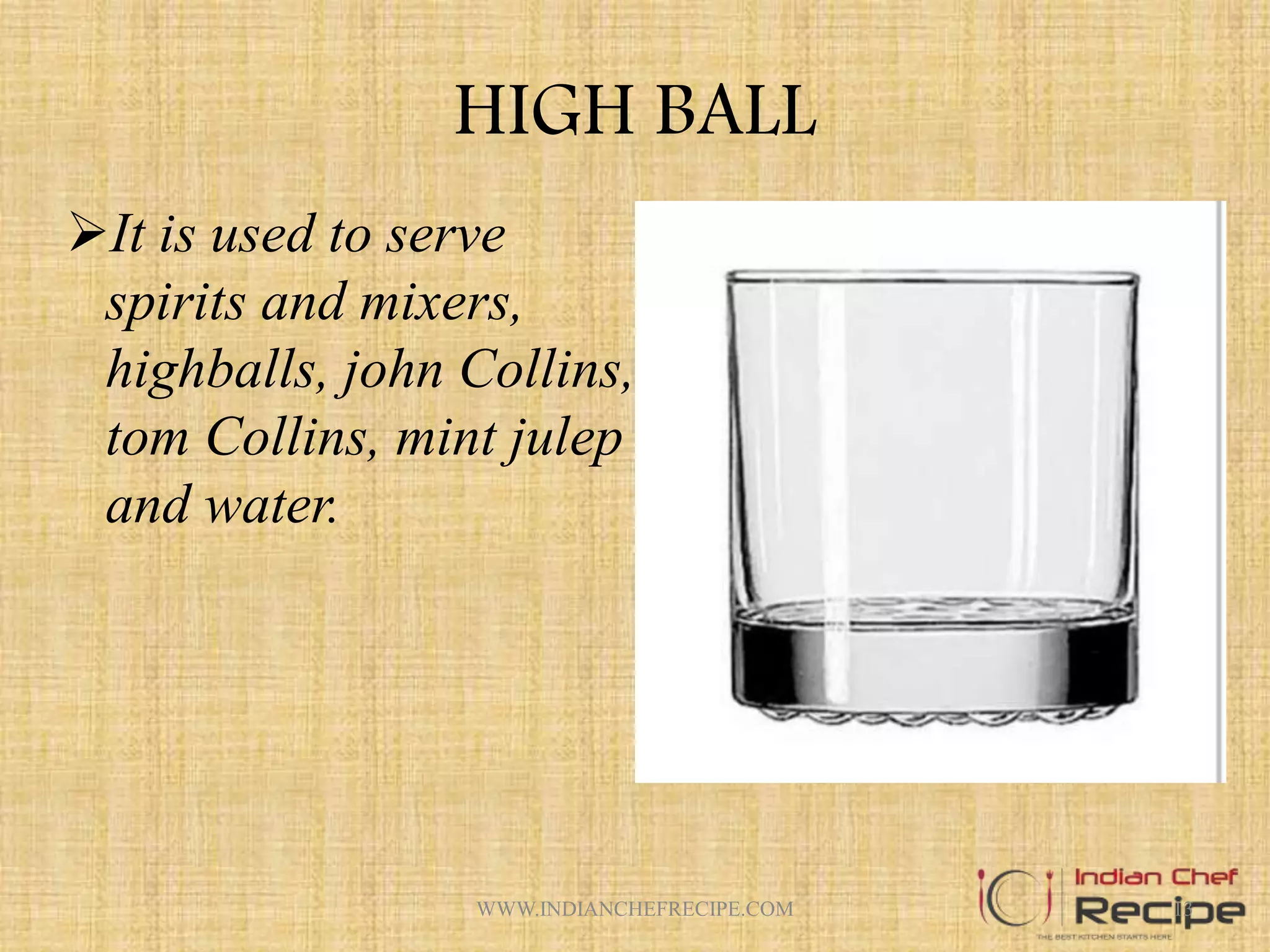 TYPES OF GLASSWARE USED IN RESTAURANT | PPTX