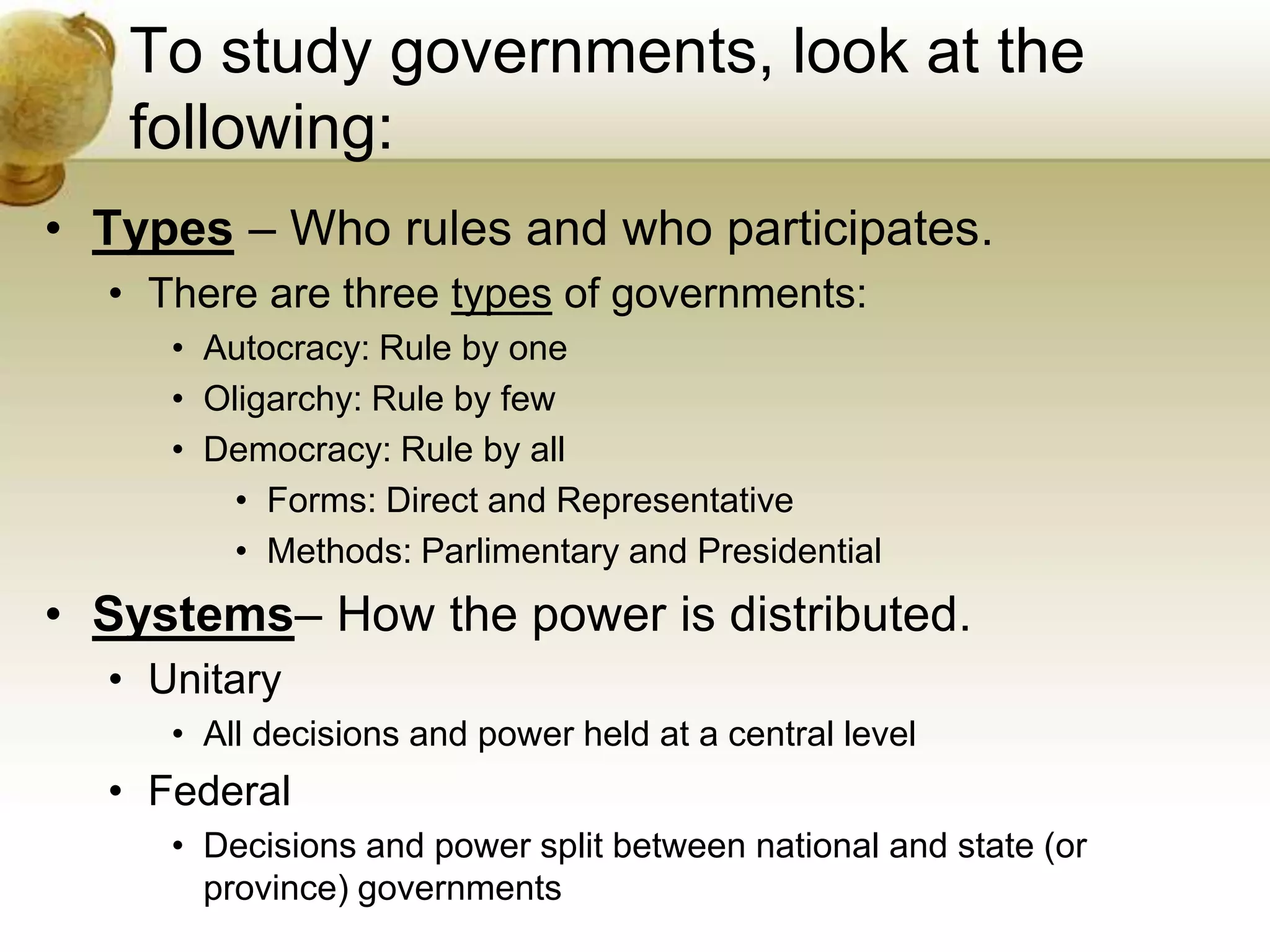 Types of government | PPTX