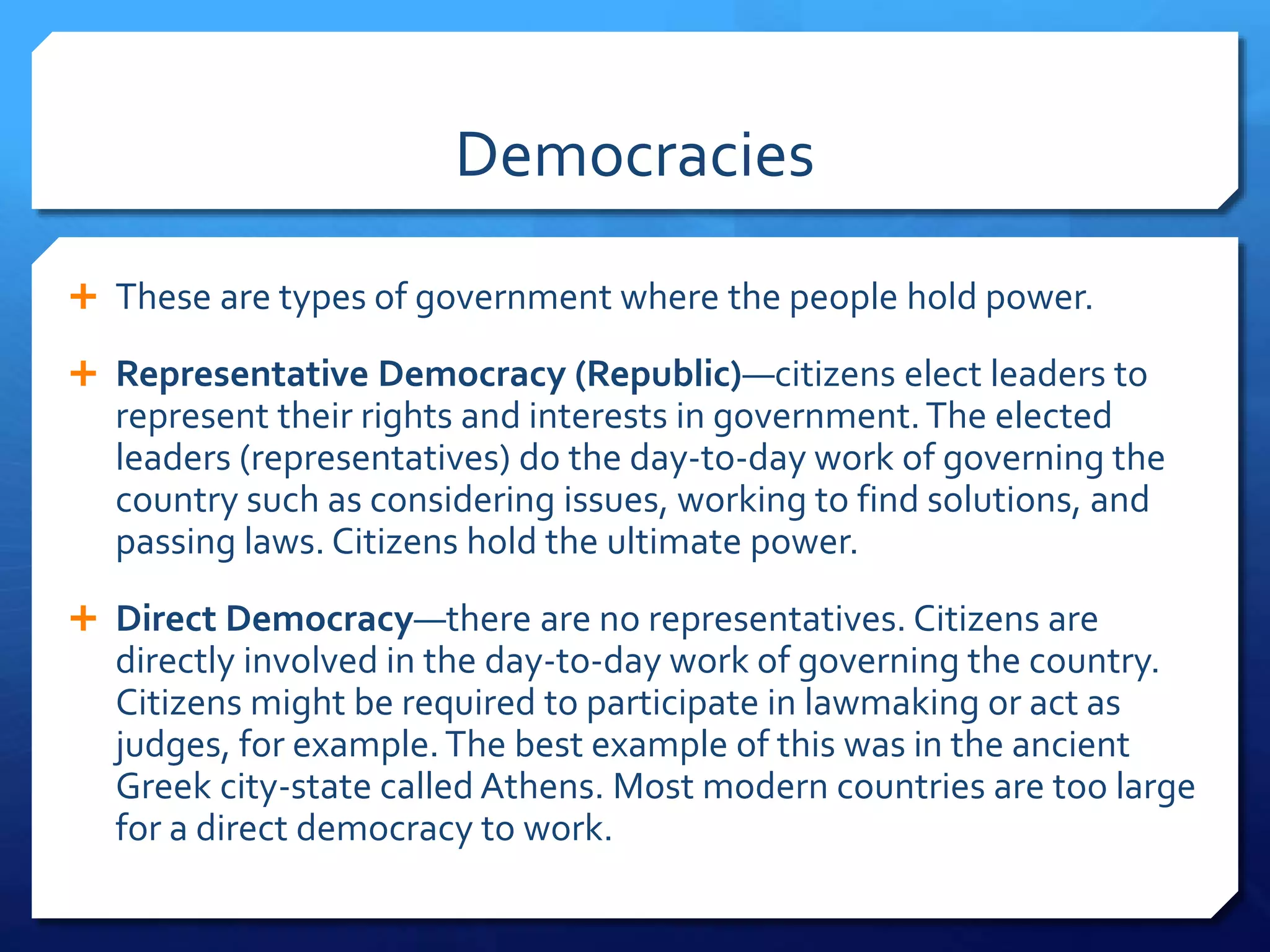 Types of Government | PPT
