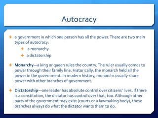 Types of Government | PPT