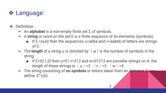 language , grammar and automata | PPTX
