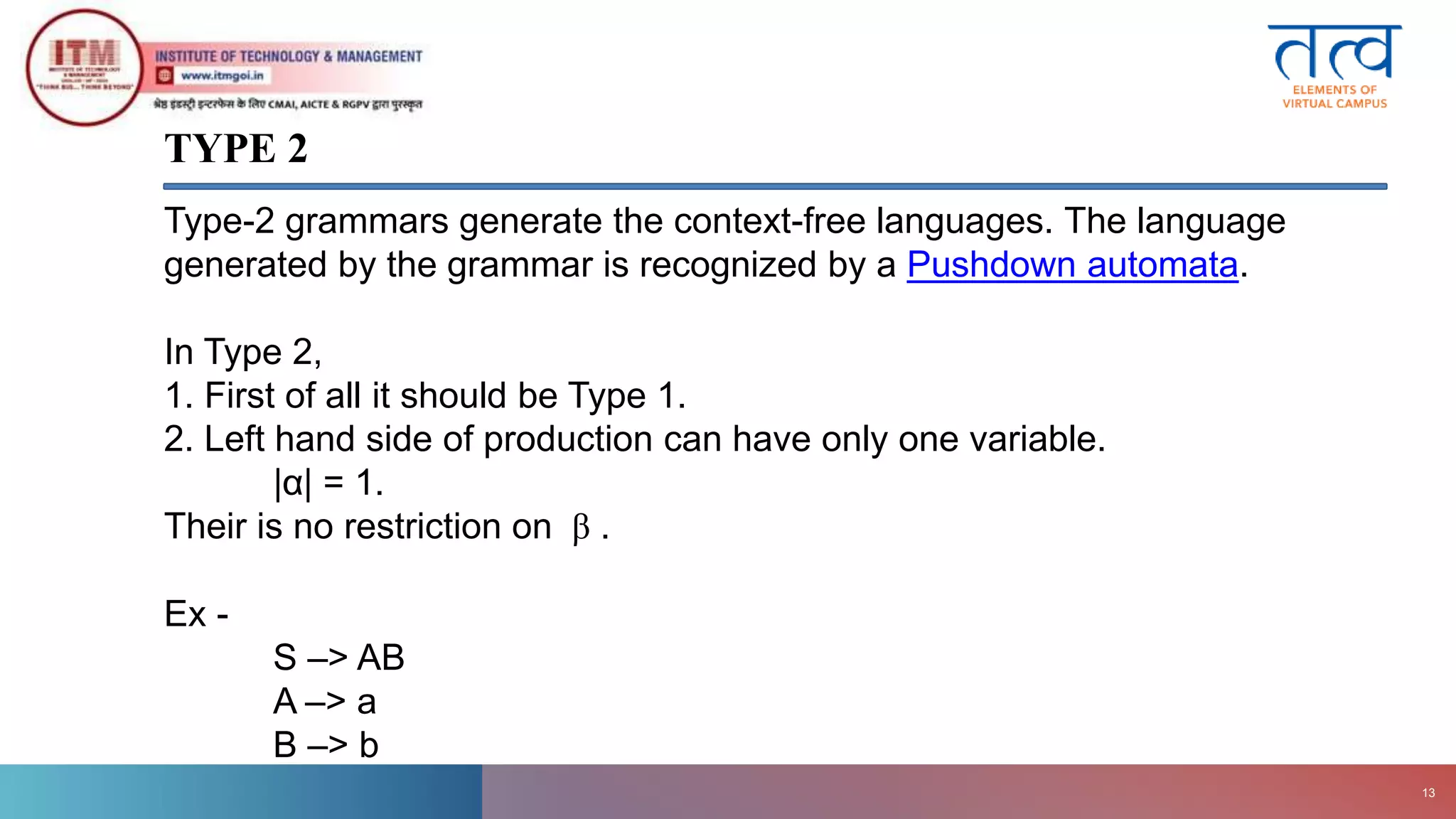 Types of grammer - TOC | PPTX