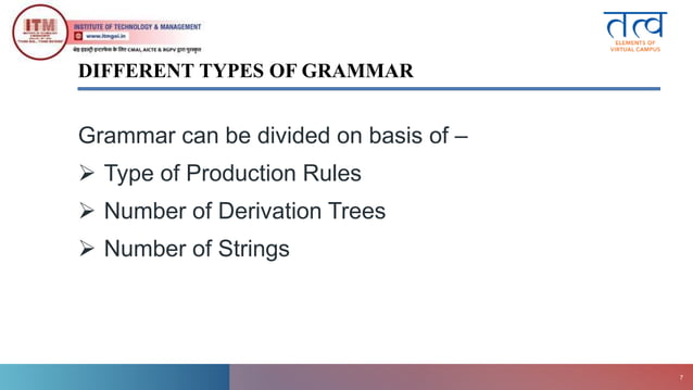Types of grammer - TOC | PPTX