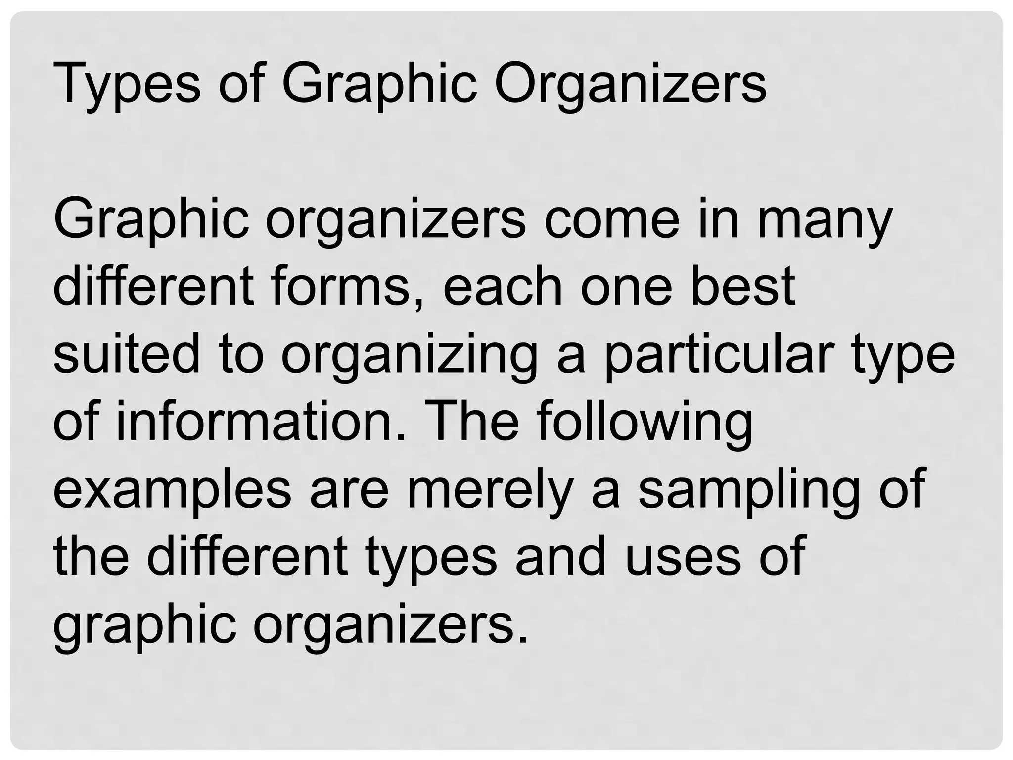 Types of graphic organizers | PPTX