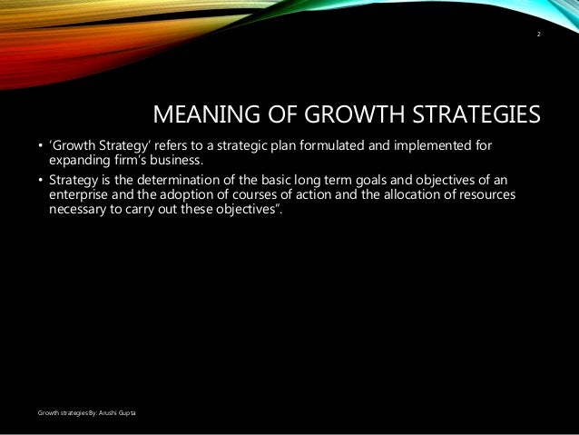 Types of growth strategies
