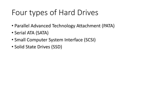 Types of Hard Disk | PPTX | Computer Peripherals | Computing