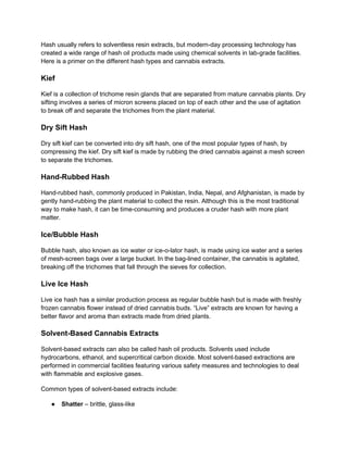 Types of Hash and How to Make and Use Them | PDF