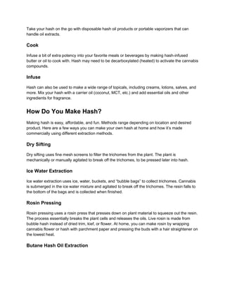 Types of Hash and How to Make and Use Them | PDF