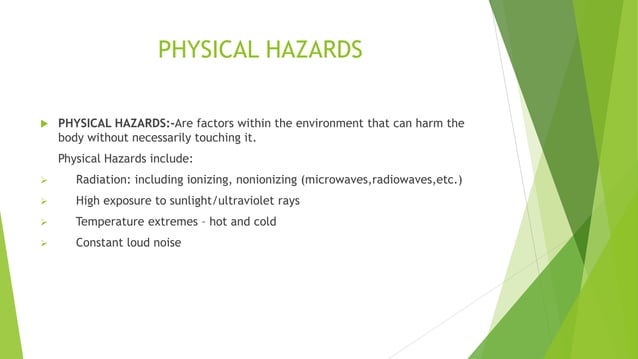 Types of hazards | PPTX | Injuries | Diseases and Conditions
