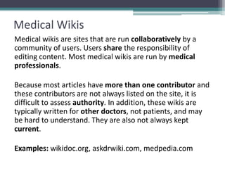 Types of Health Information Sources | PPTX