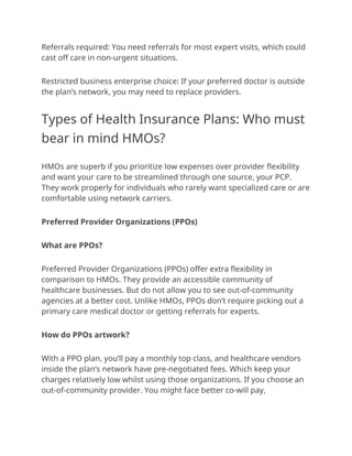 Types of Health Insurance Plans (HMO, PPO, EPO, POS).docx