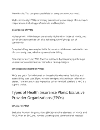 Types of Health Insurance Plans (HMO, PPO, EPO, POS).docx