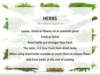 Aromatic Herbs Chart
