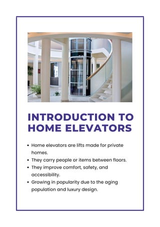 Types of Home Elevators- Techno Elevator | PDF