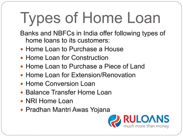 Types of home loan in india | PPTX