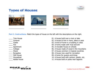 Types of homes worksheet | PDF