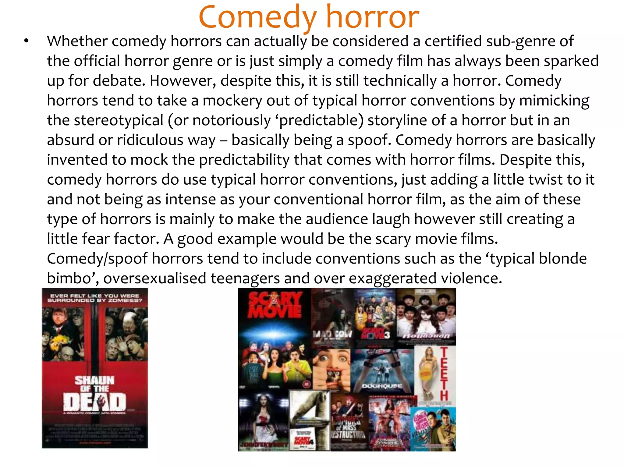 Types of horrors (sub-genre) | PPTX