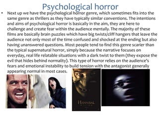 Types of horrors (sub-genre) | PPTX