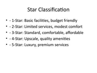 Explanation about Types of Hotel Hospitality | PPTX