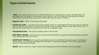 Types of Hotel & Room | PDF