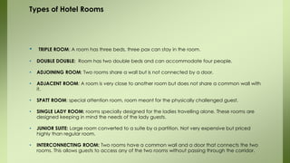 Types of Hotel & Room | PDF | Hotels and Motels | Travel Type