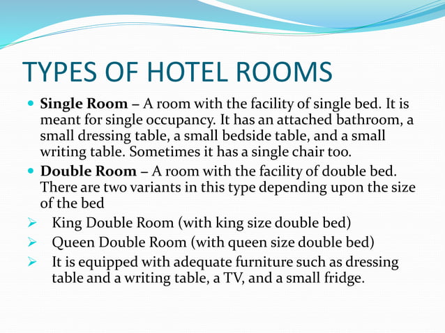 Types of hotel rooms | PPTX | Hotels and Motels | Travel Type