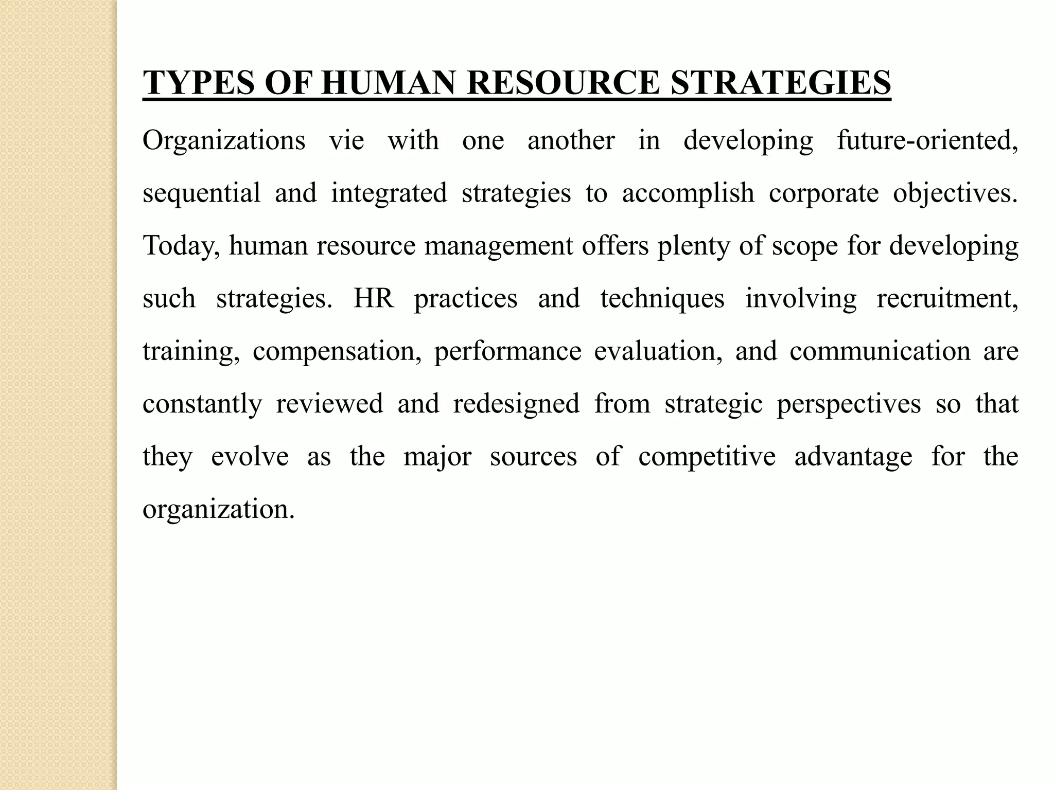 Types of Human Resource Strategies | PPTX