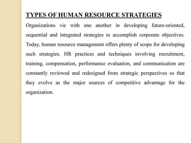 Types of Human Resource Strategies | PPTX | Human Resources | Business