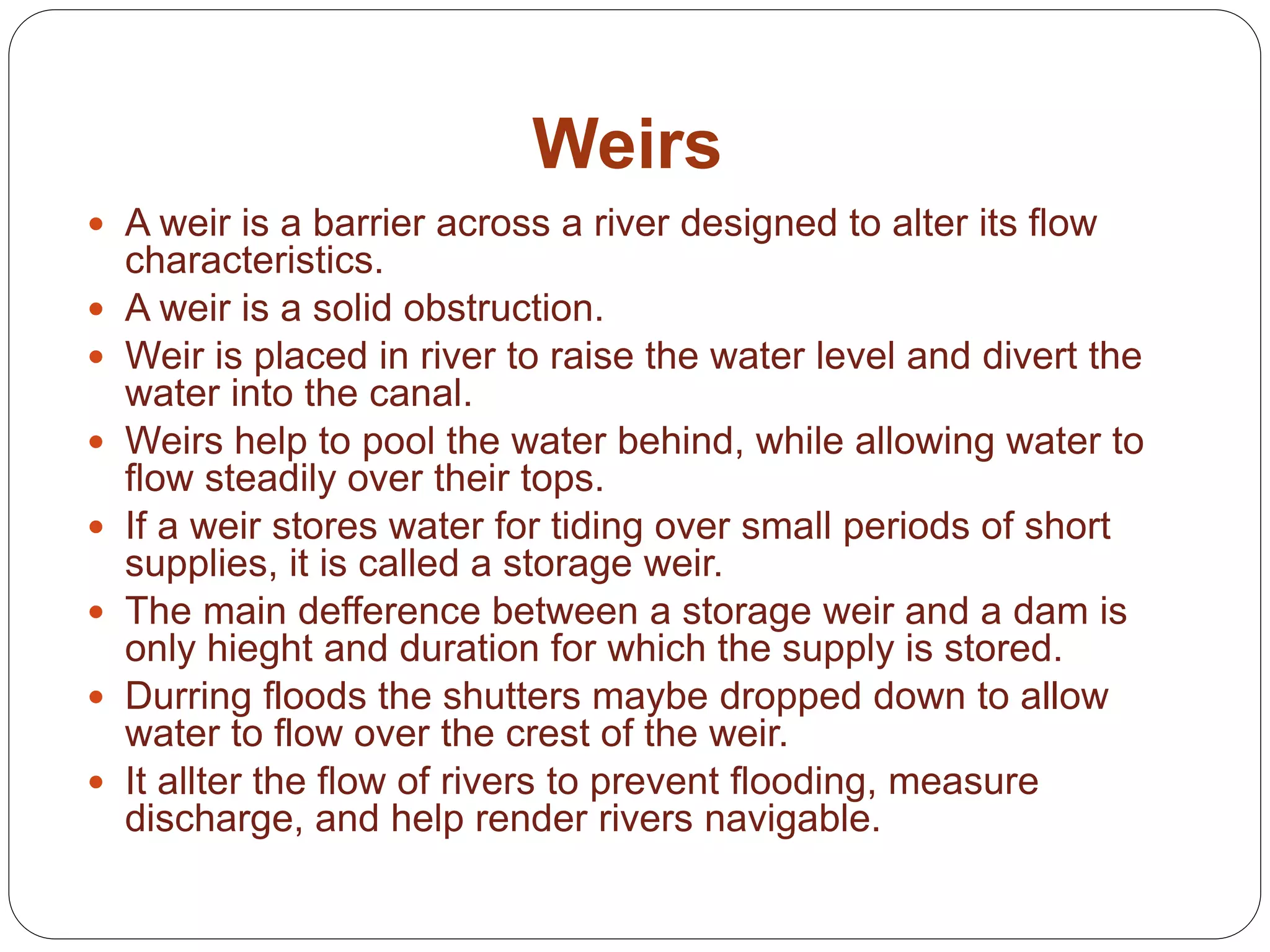 Types of Hydraulic Structures | PPTX