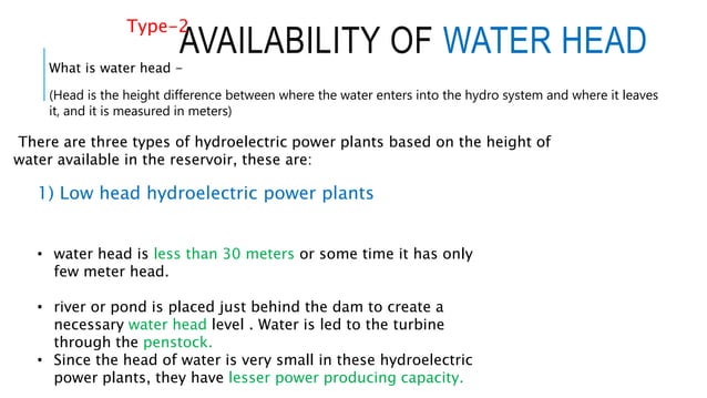 Types of hydro power plant | PPTX | Geography | Science